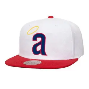 Mitchell & Ness California Angels Cooperstown Collection Basic Flip Snapback Hat - White