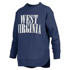 PRESSBOX West Virginia Mountaineers Quilted Long Sleeve Pullover Sweatshirt