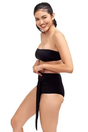 SAUIPE Giovanna Bandeau Bikini Top - Black
