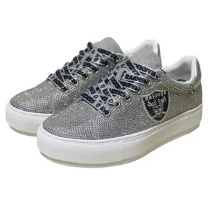 CUCE Las Vegas Raiders Team Color Crystal Sneakers - Silver