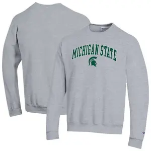 Champion Michigan State Spartans Arch Over Logo Pullover Sweatshirt - Heather Gray
