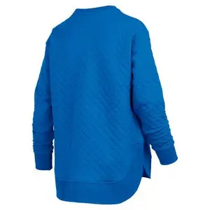 PRESSBOX Kansas Jayhawks Quilted Long Sleeve Pullover Sweatshirt