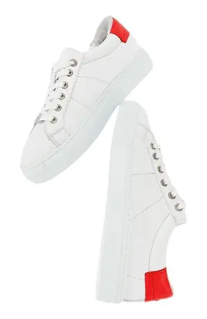 FOREVER & ALWAYS SHOES Ayverie Leather Sneaker - White Leather