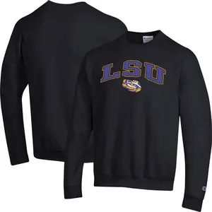 Champion Lsu Tigers Arch Over Logo Pullover Sweatshirt - Black