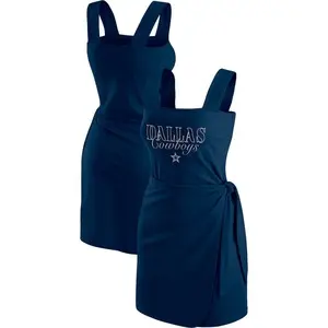 WEAR BY ERIN ANDREWS Dallas Cowboys Wrap Dress - Navy