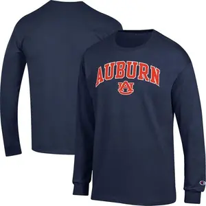 Champion Auburn Tigers Arch Over Logo Long Sleeve T-shirt - Navy