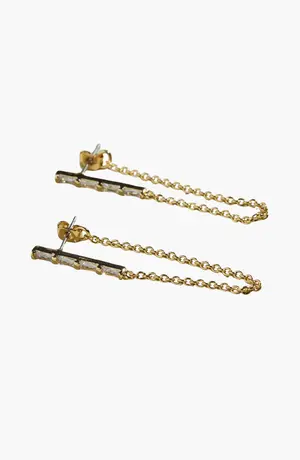 NICKEL & SUEDE Lucia Dangle Earrings Clear