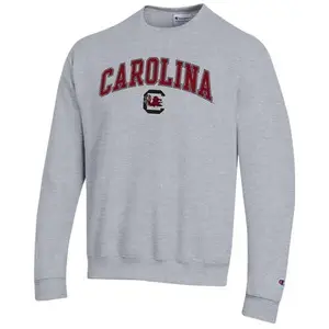 Champion South Carolina Gamecocks Arch Over Logo Pullover Sweatshirt - Heather Gray