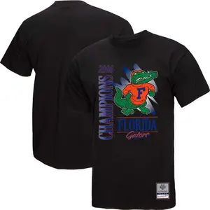 Mitchell & Ness Florida Gators Retro Brush Mineral Wash T-shirt - Black