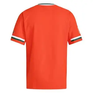 Adidas Miami Hurricanes V-neck Baseball Jersey By - Orange