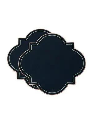 La DoubleJ Medallion Placemats Set Of 2 - Solid Navy