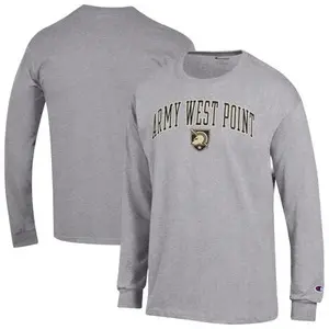 Champion Army Black Knights Arch Over Logo Long Sleeve T-shirt - Heather Gray