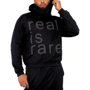 DAI MODA Real Is Rare Fleece Hoodie - Black