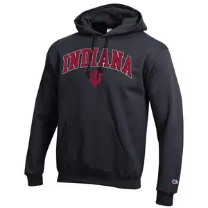 Champion Indiana Hoosiers Arch Over Logo Pullover Hoodie - Black