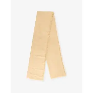 Burberry Logo-jacquard Wool And Silk-blend Scarf - Sand
