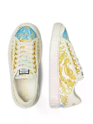 Versace Underwater Barocco Greca Sneakers - White