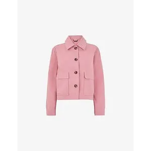 Whistles Marie Patch-pocket Cotton Jacket - Dusty Pink