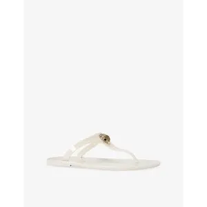 Kurt Geiger Maddison Faux-leather Flat Sandals - Bone
