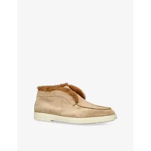 Santoni Fortune Suede Ankle Boots - Camel
