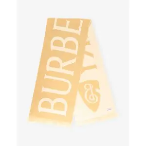 Burberry Football Brand-print Wool Scarf - Sand
