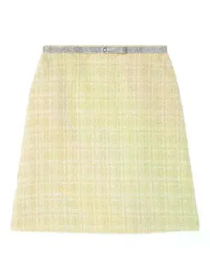 Versace Crystal-embellished Tweed Mini Skirt