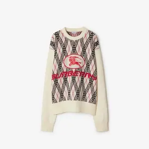 Burberry Argyle Check Wool Blend Sweater