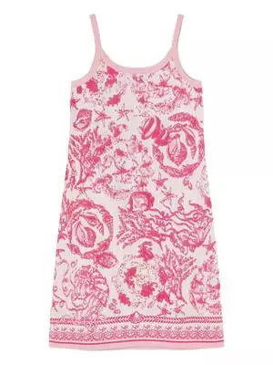 Versace Underwater Barocco Printed Dress - Pink