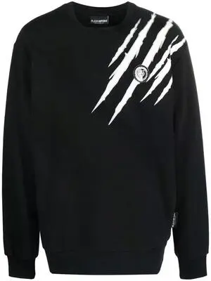PLEIN SPORT Scratch-print Long-sleeved Sweatshirt