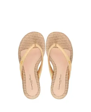 GIANVITO ROSSI Tahiti Thong Flats - Gold Nappa Leather