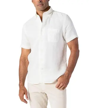Robert Talbott Morgan Short Sleeve Linen Shirt - White