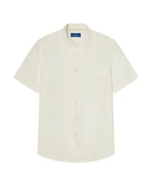 Robert Talbott Morgan Short Sleeve Linen Shirt - White
