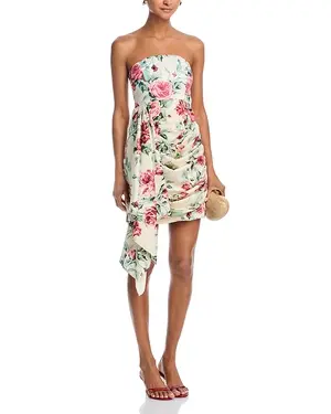 Aqua Strapless Mini Dress
