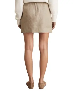 REISS Whip Stitch Linen Mini Skirt