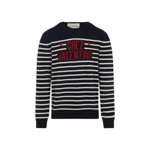 Valentino Garavani Virgin Wool Striped Sweater - Blue
