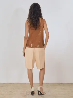 REISS Isabelle Atelier Laser-cut Vest Top