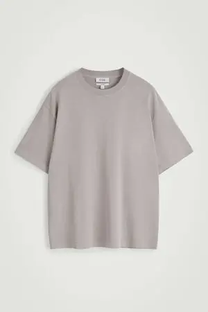 Cos Relaxed Lightweight Cotton T-shirt Grey