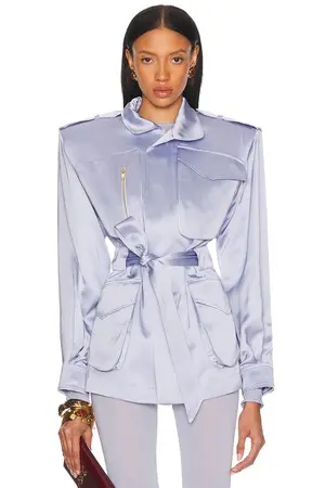 Alexandre Vauthier Satin Tailoring Jacket - Iris
