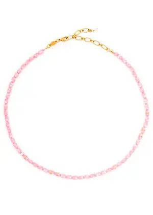 Anni Lu Calypso Beaded 18kt Gold-plated Necklace - Pink