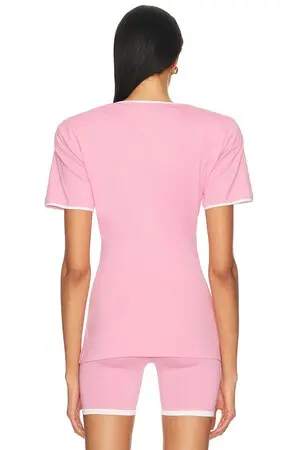 ROWEN ROSE Puff Sleeve Jersey Top