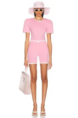 ROWEN ROSE Puff Sleeve Jersey Top