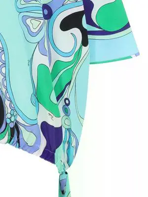 Emilio Pucci Orchidee-print Silk Blouse - Green