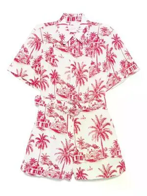 MC2 SAINT BARTH Printed Playsuit - Red