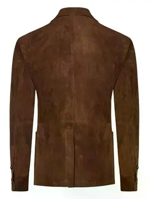 FRANZESE COLLECTION Suede Double-breasted Blazer