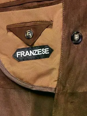 FRANZESE COLLECTION Suede Double-breasted Blazer