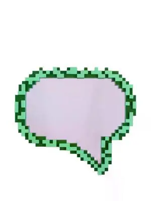 SELETTI Message-shaped Pixelated Mirror - Green