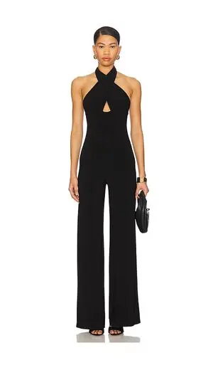 Norma Kamali Halter Straight Leg Jumpsuit - Black