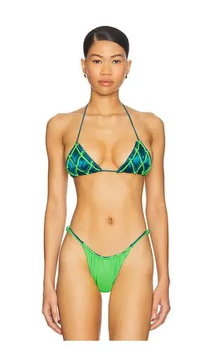 ISA BOULDER Caught Triangle Bikini Top - Turquoise