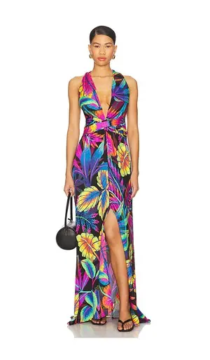 Luli Fama Neon Nights Maxi Dress - Multicolor