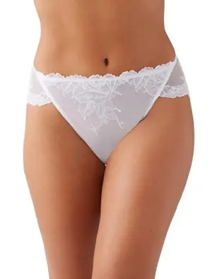 Wacoal Hi-cut Brief With Floral Lace - White