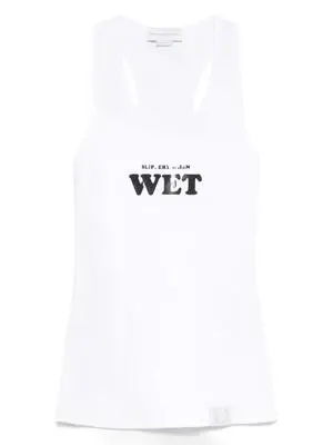 Stella McCartney Rubberised Slogan-print Tank Top - White
